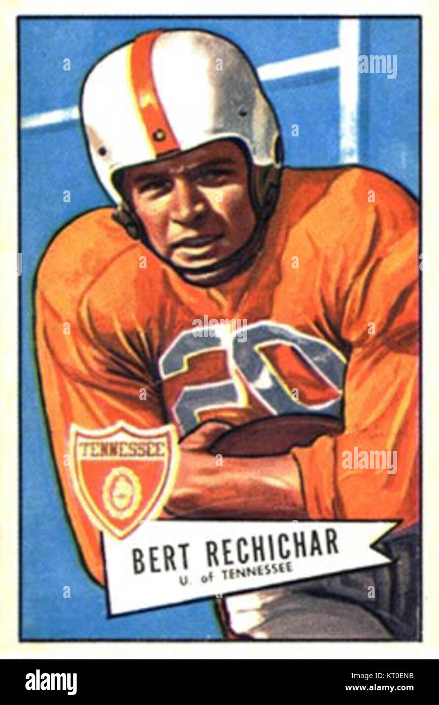 This 1952 Bowman Large trading card features Bert Rechichar, a former ...