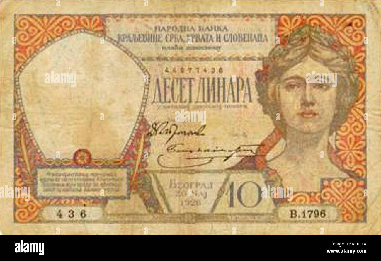 The 10-Dinara 1926 is a Yugoslav banknote issued during the Kingdom of ...