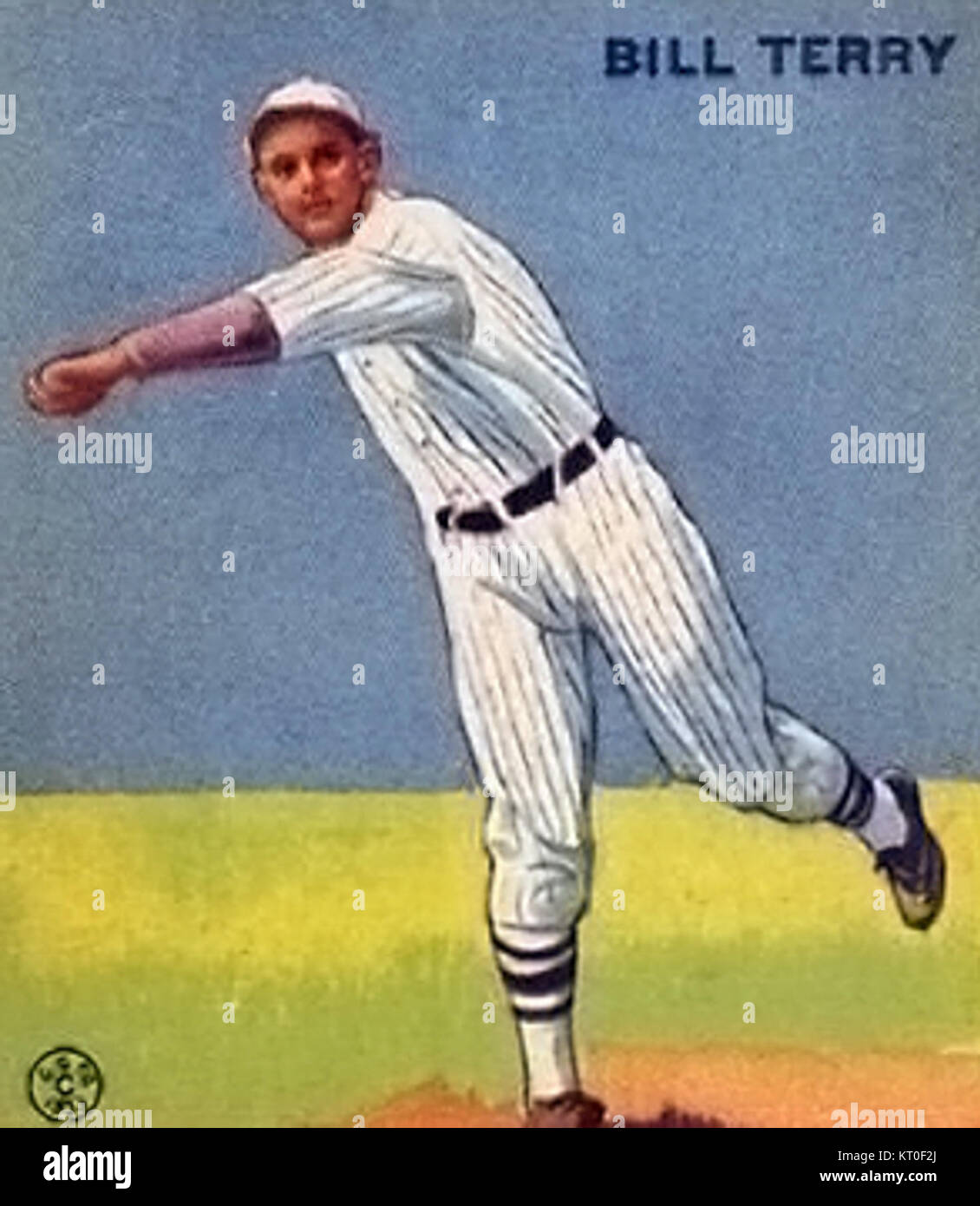 Bill Terry, a legendary baseball player, is featured on a Goudey card ...