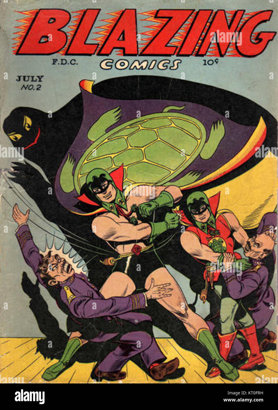 The July 1944 issue of *Blazing Comics* features a collection of comic ...