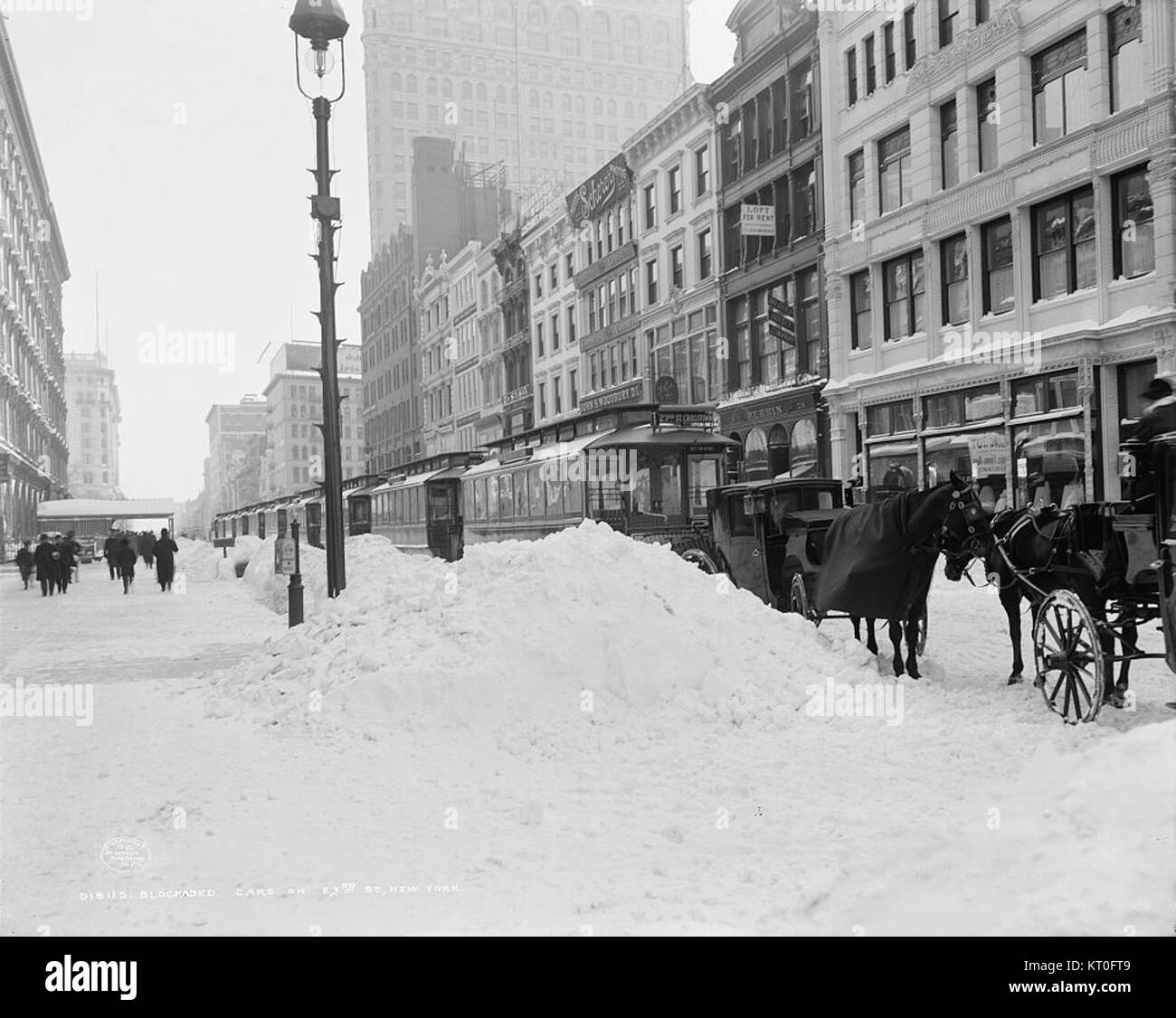 This image shows blockaded cars on 23rd Street in New York, capturing a ...