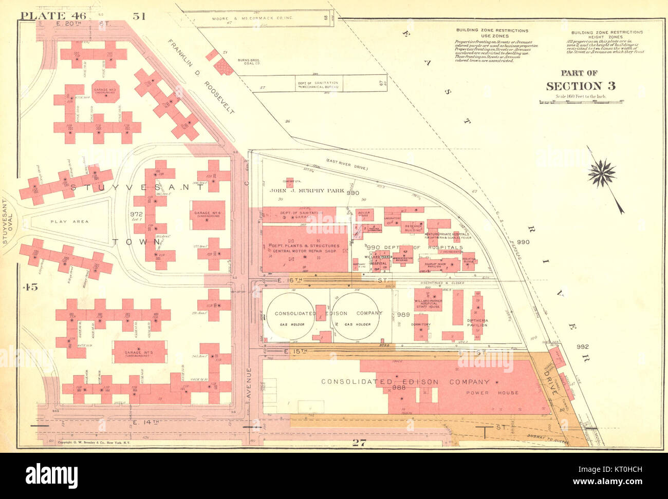 The Bromley Manhattan Plate 046, published in 1955, is a detailed ...
