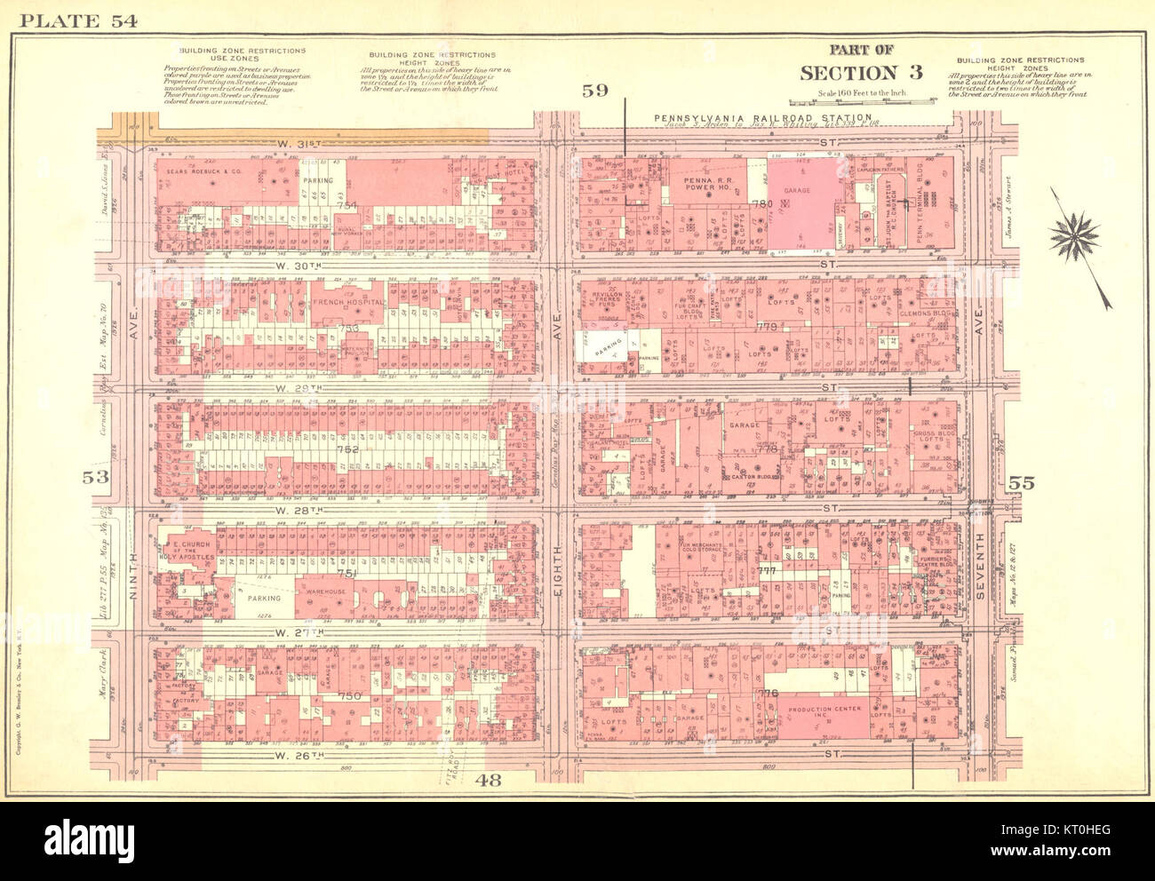 Bromley Manhattan Plate 054, published in 1955â€“56, is a detailed ...