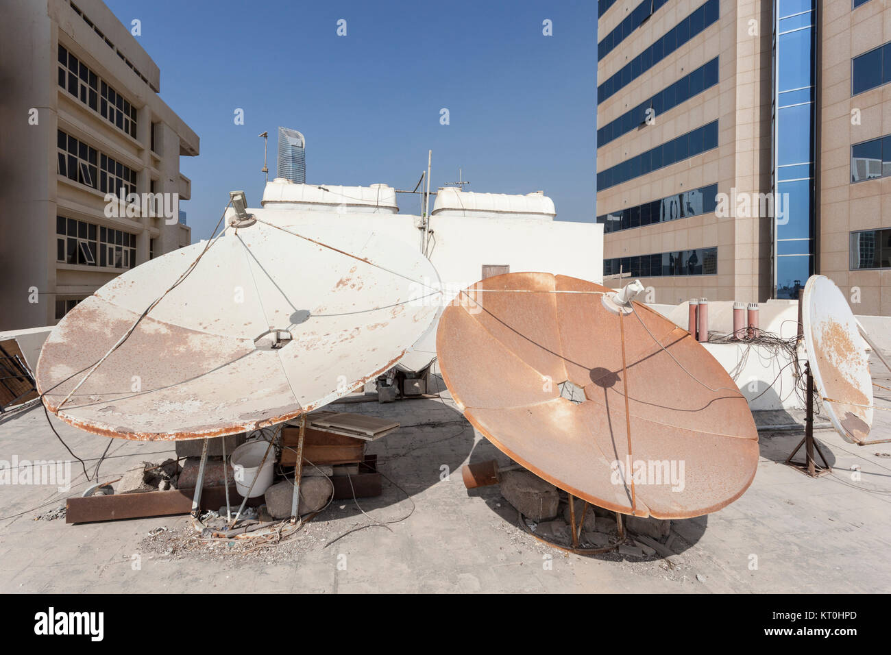Satellite dish on the roof Stock Photo - Alamy