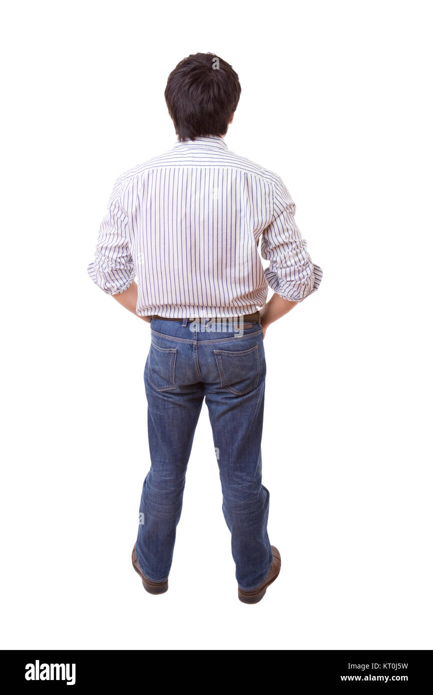 young casual man from the back, full body, isolated Stock Photo - Alamy