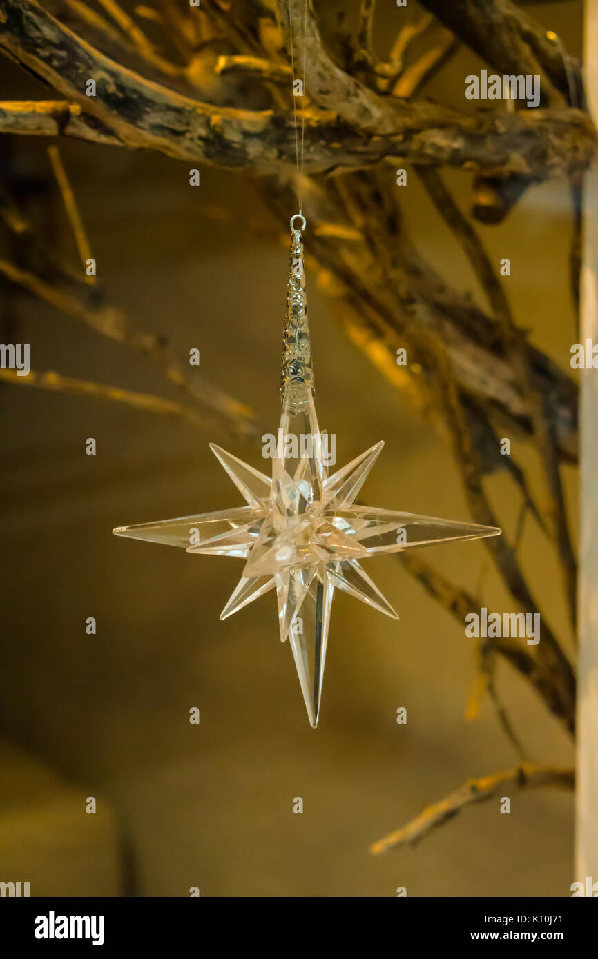 Christmas crystal star decoration Stock Photo - Alamy