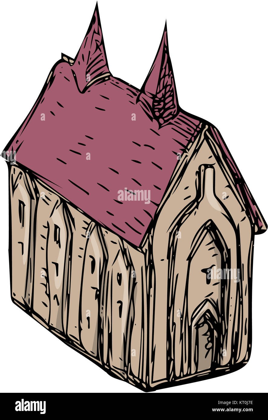 Medieval church drawing hi-res stock photography and images - Alamy