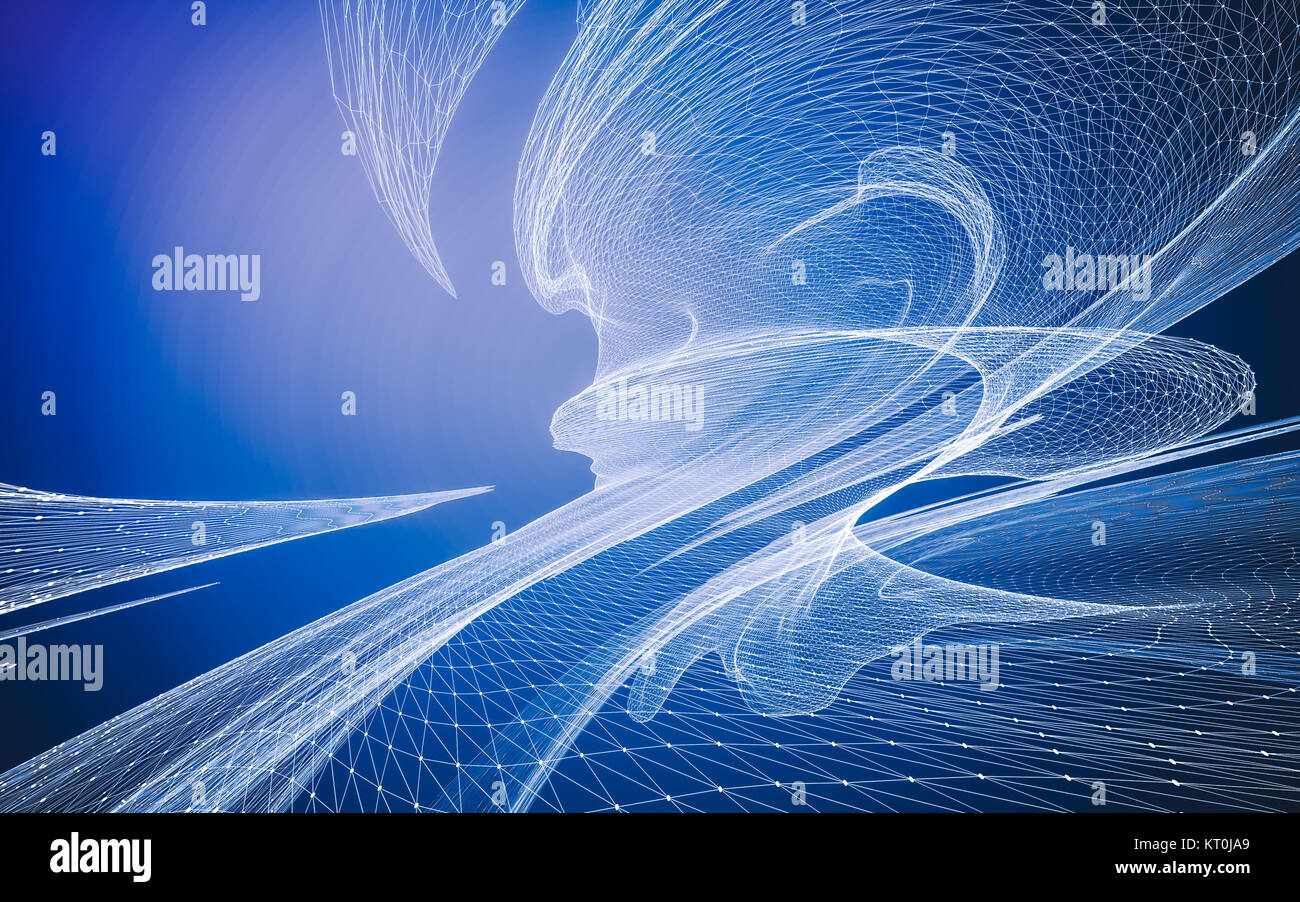 Abstract polygonal space low poly dark background, 3d rendering Stock ...