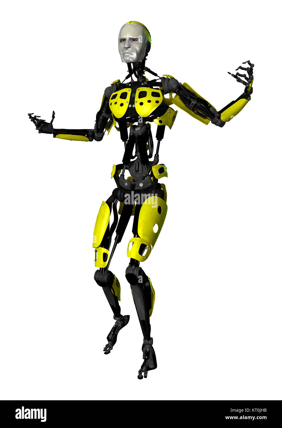 3D Rendering Robot on White Stock Photo - Alamy