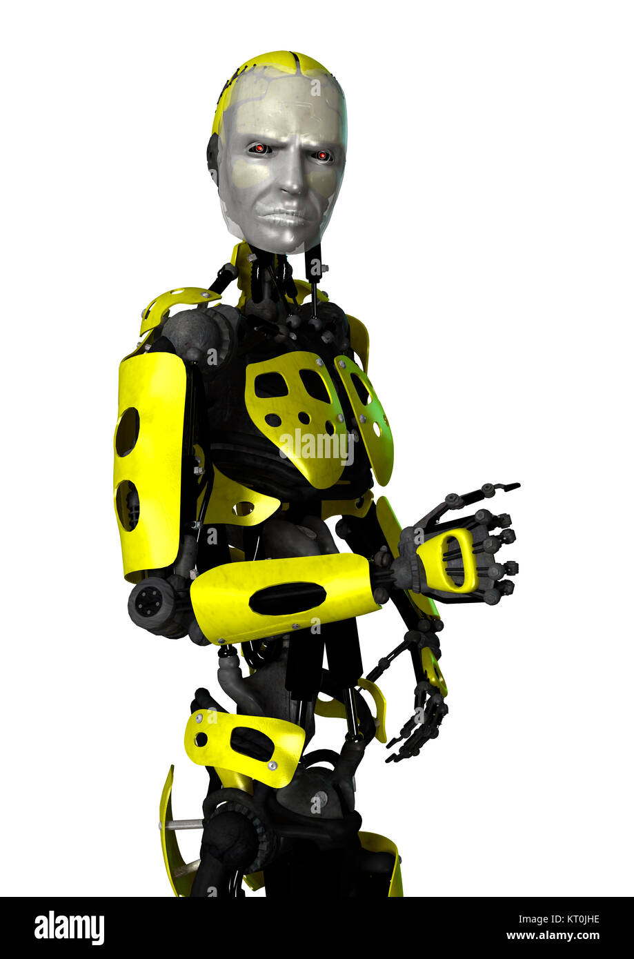 3D Rendering Robot on White Stock Photo - Alamy