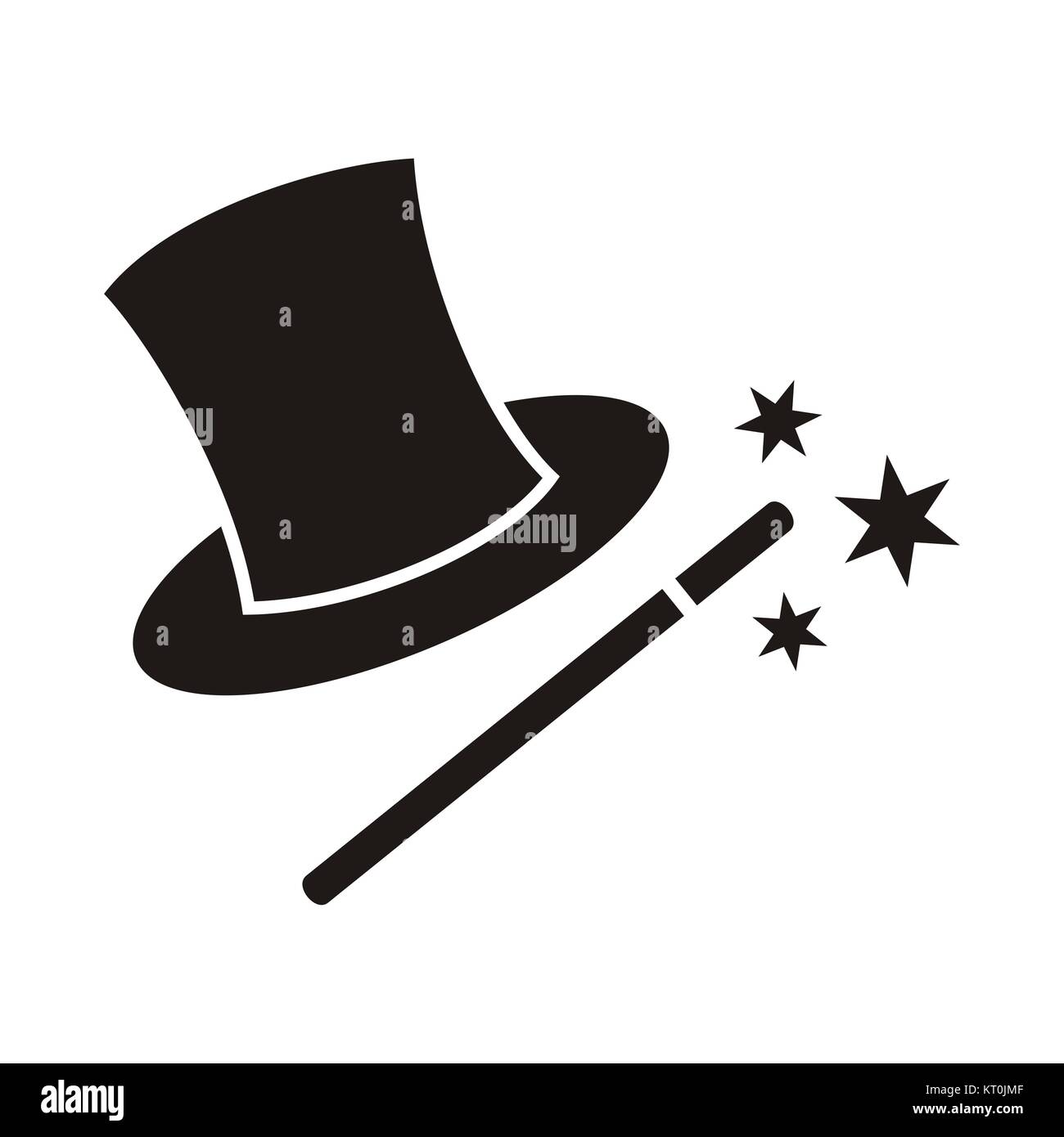 Magic wand and hat Stock Photo - Alamy