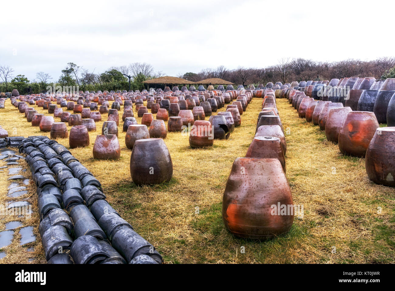 stone park korean pots Stock Photo - Alamy