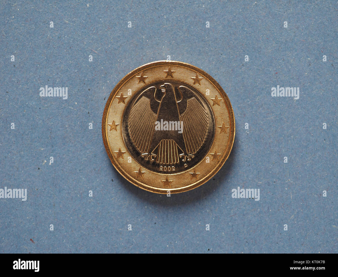 1 euro coin, European Union, Germany over blue Stock Photo - Alamy
