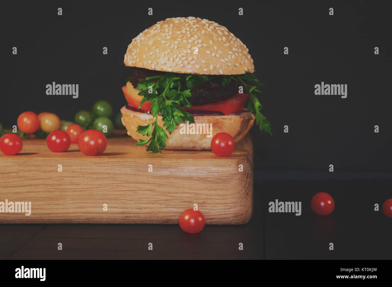 Homemade hamburger with meat cutlet rolls Stock Photo - Alamy