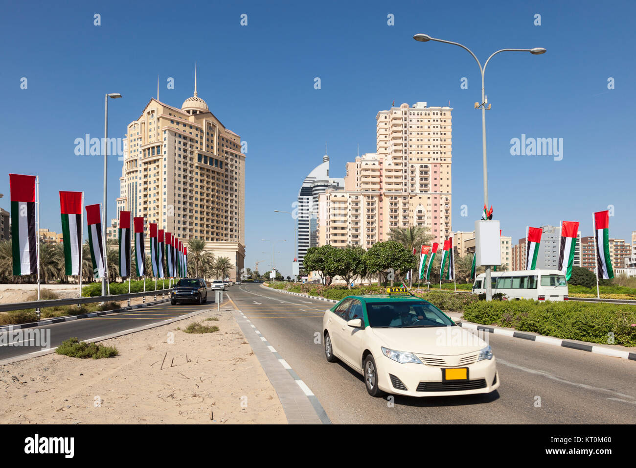 Main road to the Dubai Academic City. United Arab Emirates, Middle East ...