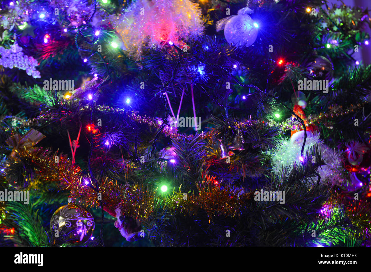 Christmas tree with festive decorations Stock Photo - Alamy
