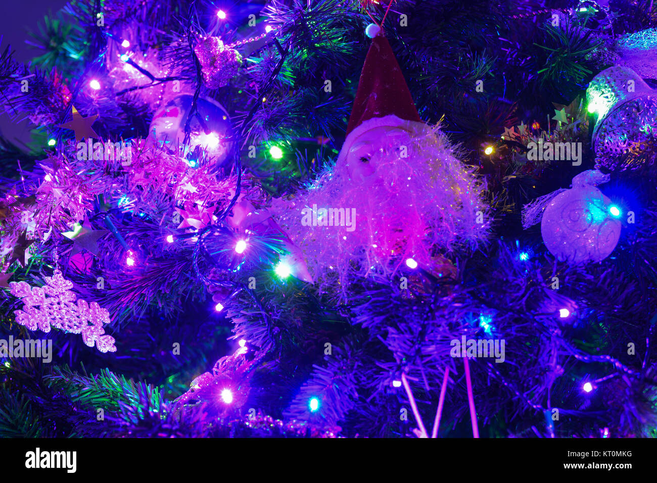 Christmas tree with festive decorations Stock Photo - Alamy