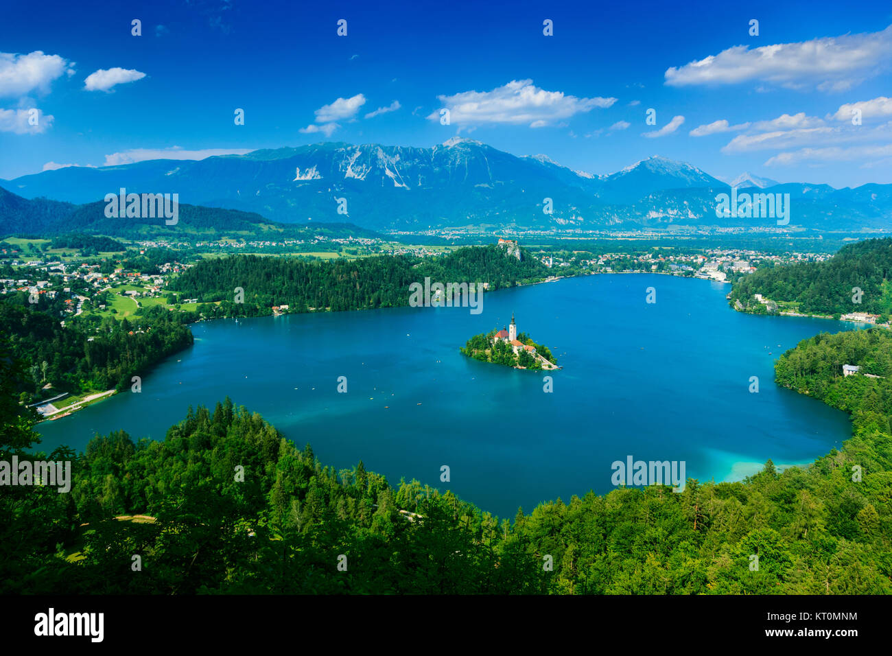 Panoramic view of Lake Bled Stock Photo - Alamy