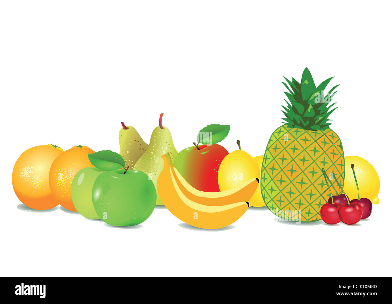 various fruits in a row Stock Photo - Alamy
