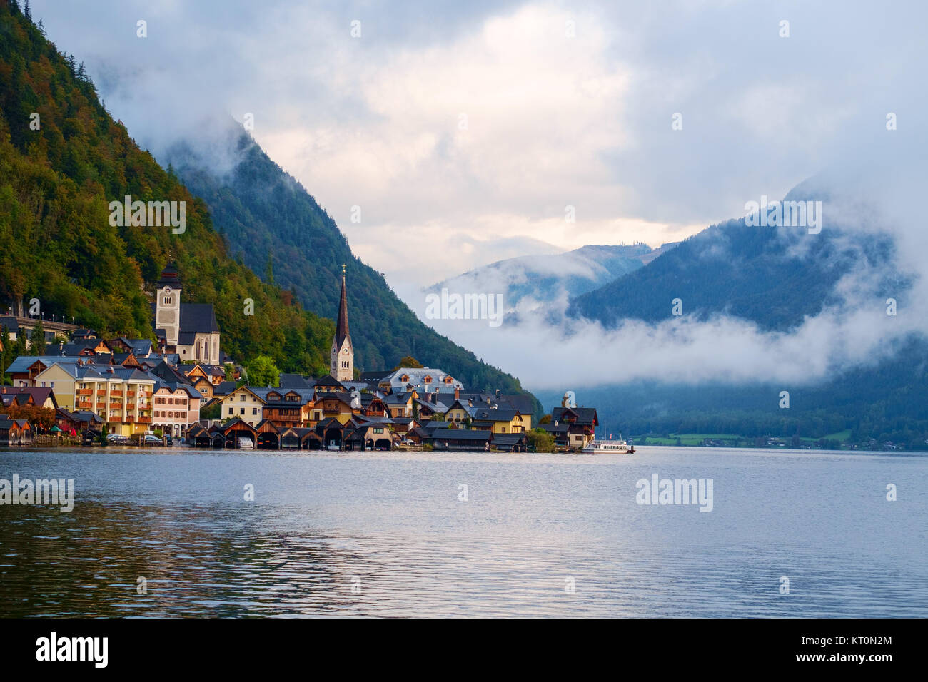 Hallstatt with Hallstatter See in the Austrian Alps Stock Photo - Alamy