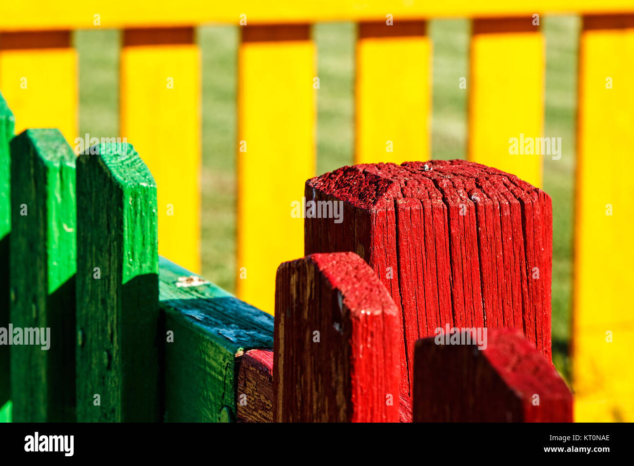Red wooden post close up Stock Photo - Alamy