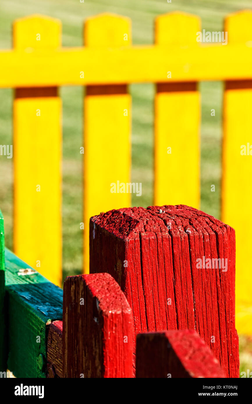 Red wooden post close up Stock Photo - Alamy