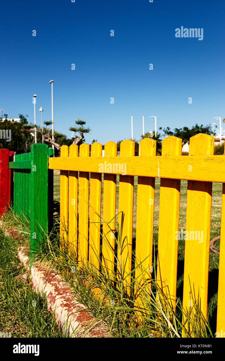 Coloured fence hi-res stock photography and images - Alamy