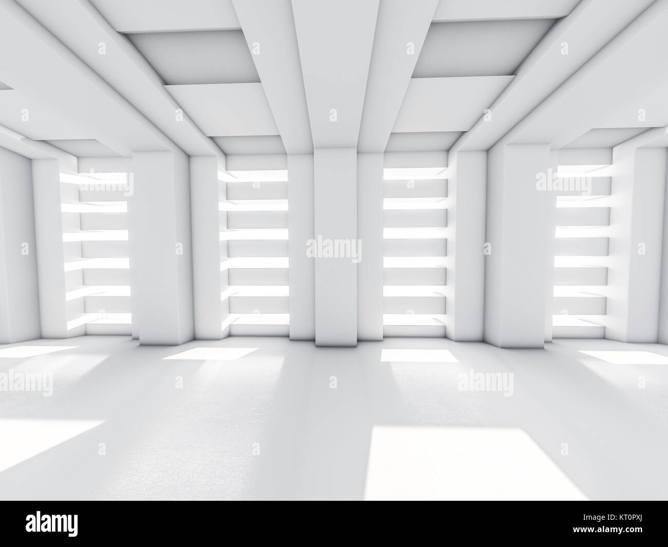 Abstract modern architecture background, empty white open space ...