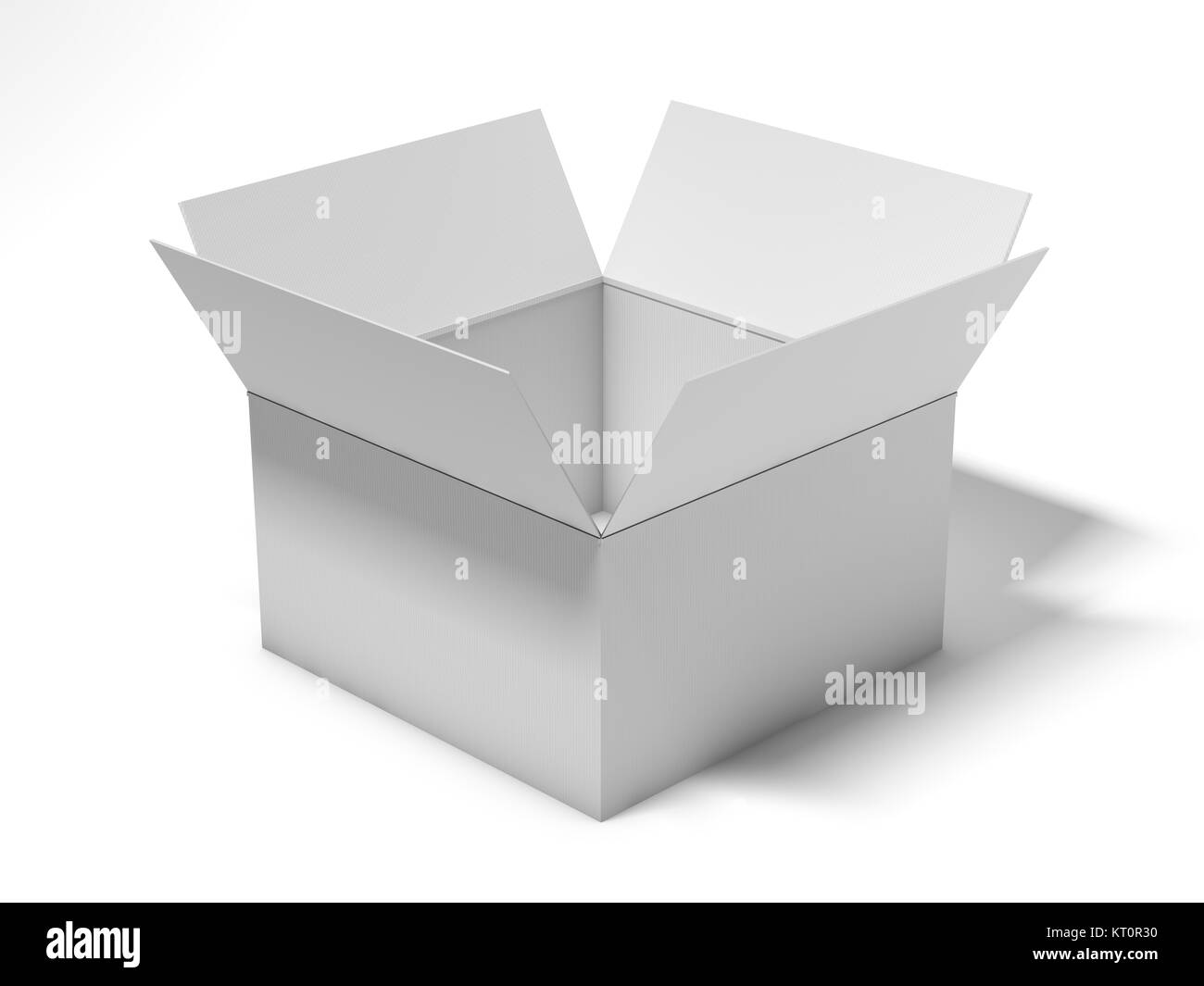 Opened cardboard package box. 3D rendering Stock Photo - Alamy