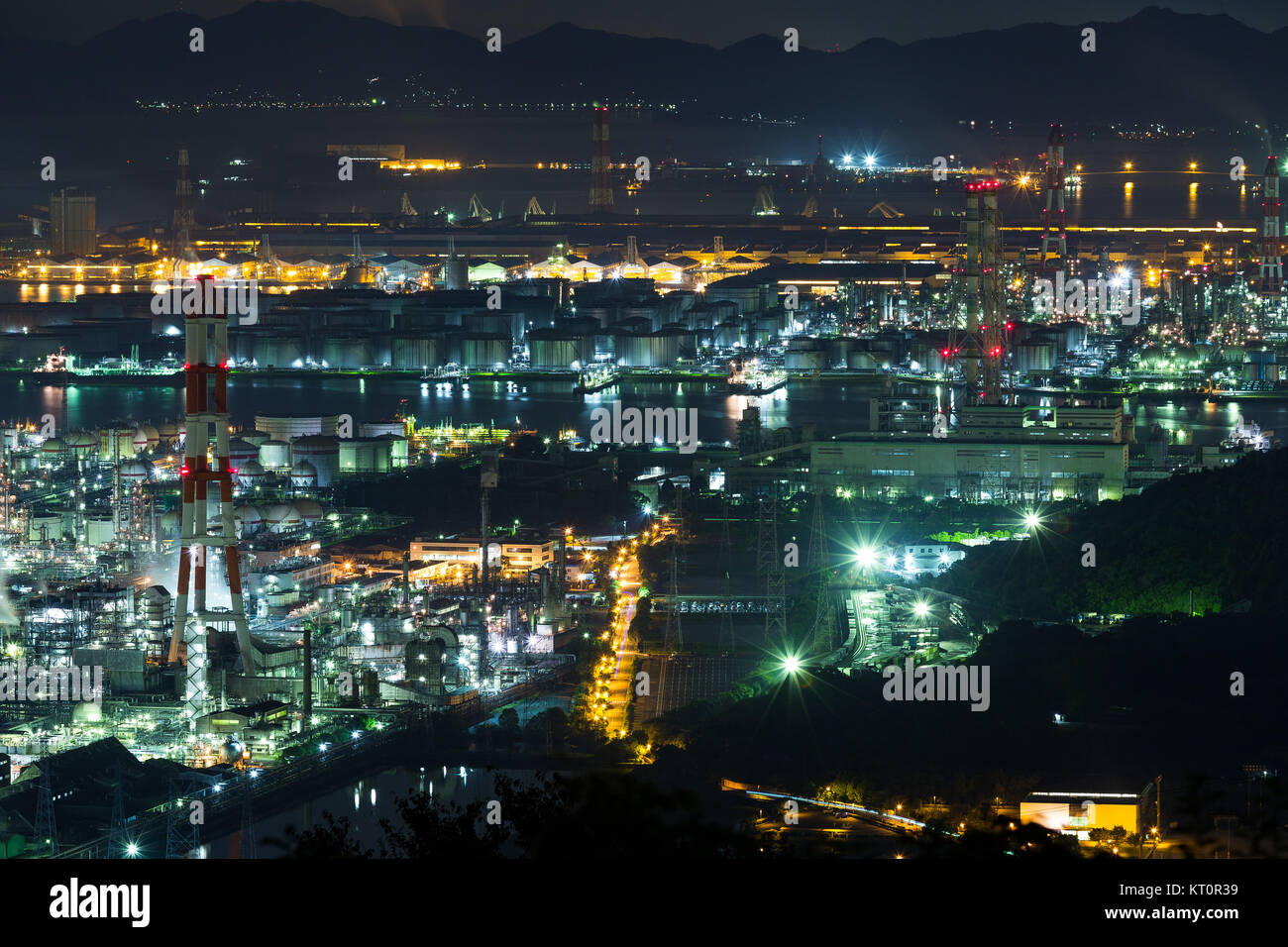 Mizushima industrial area at night Stock Photo - Alamy