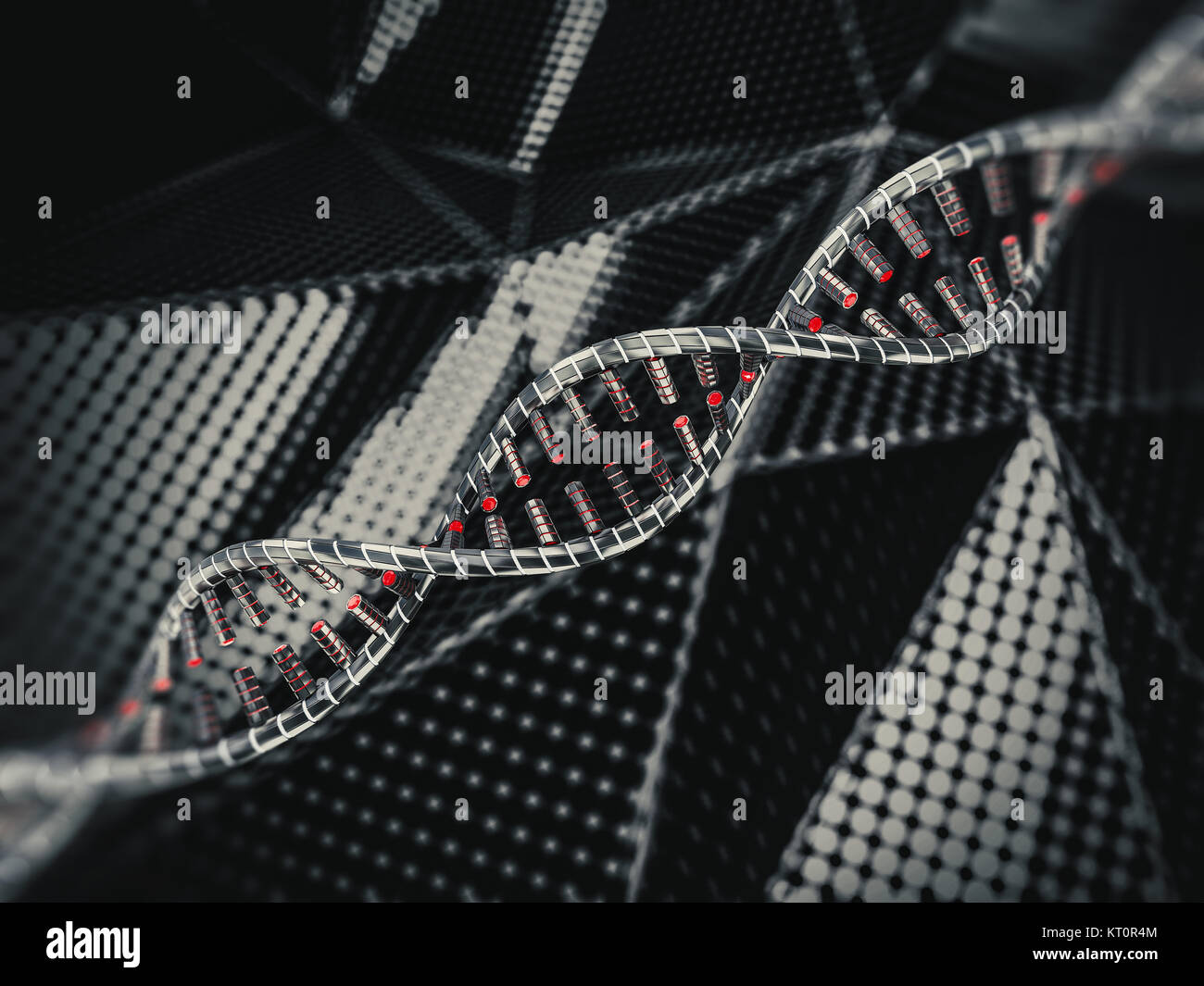Abstract science background with DNA strands. 3D rendering Stock Photo ...