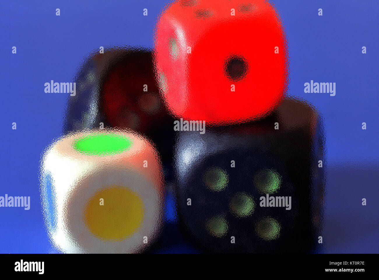 dice behind glass Stock Photo - Alamy