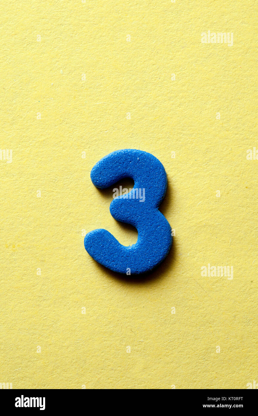 blue number three Stock Photo - Alamy