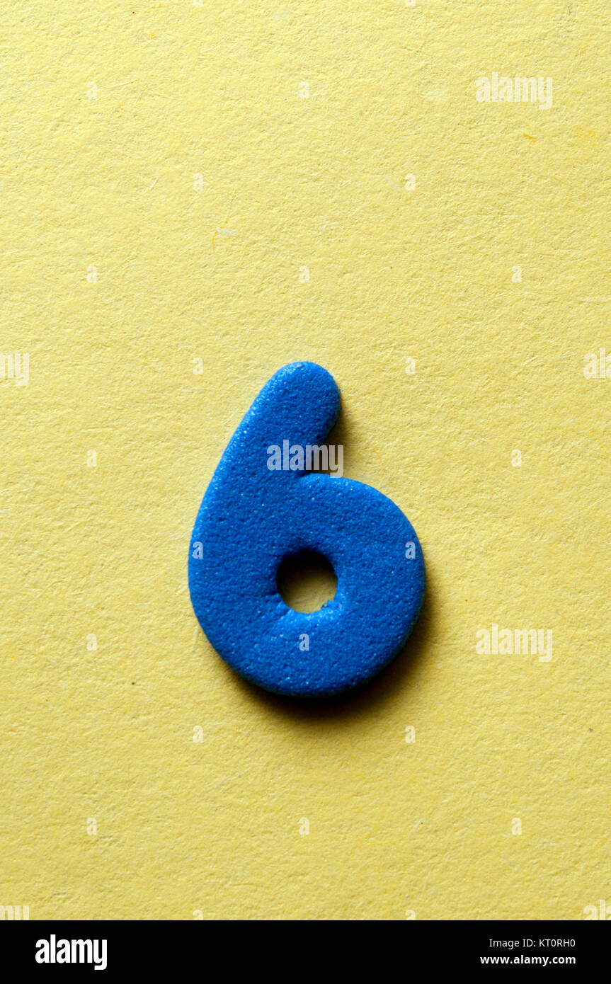 blue number six Stock Photo - Alamy