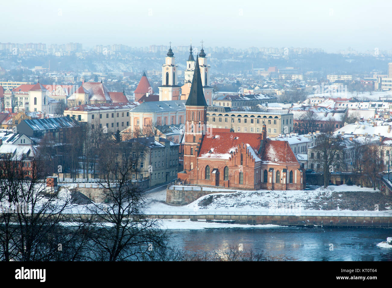 Kaunas City In Winter Stock Photo - Alamy