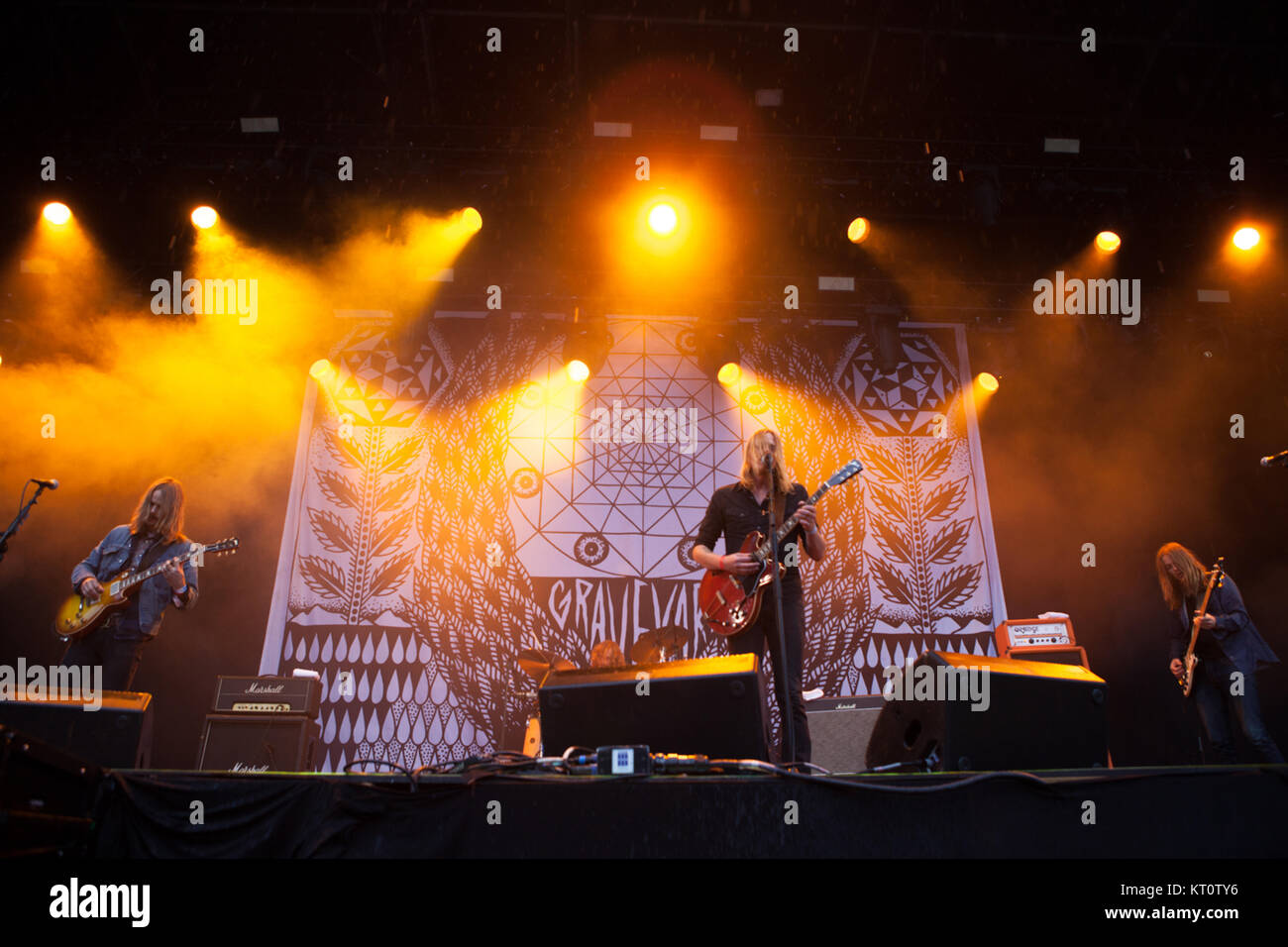 The Swedish hard rock band Graveyard performs a live concert at the ...