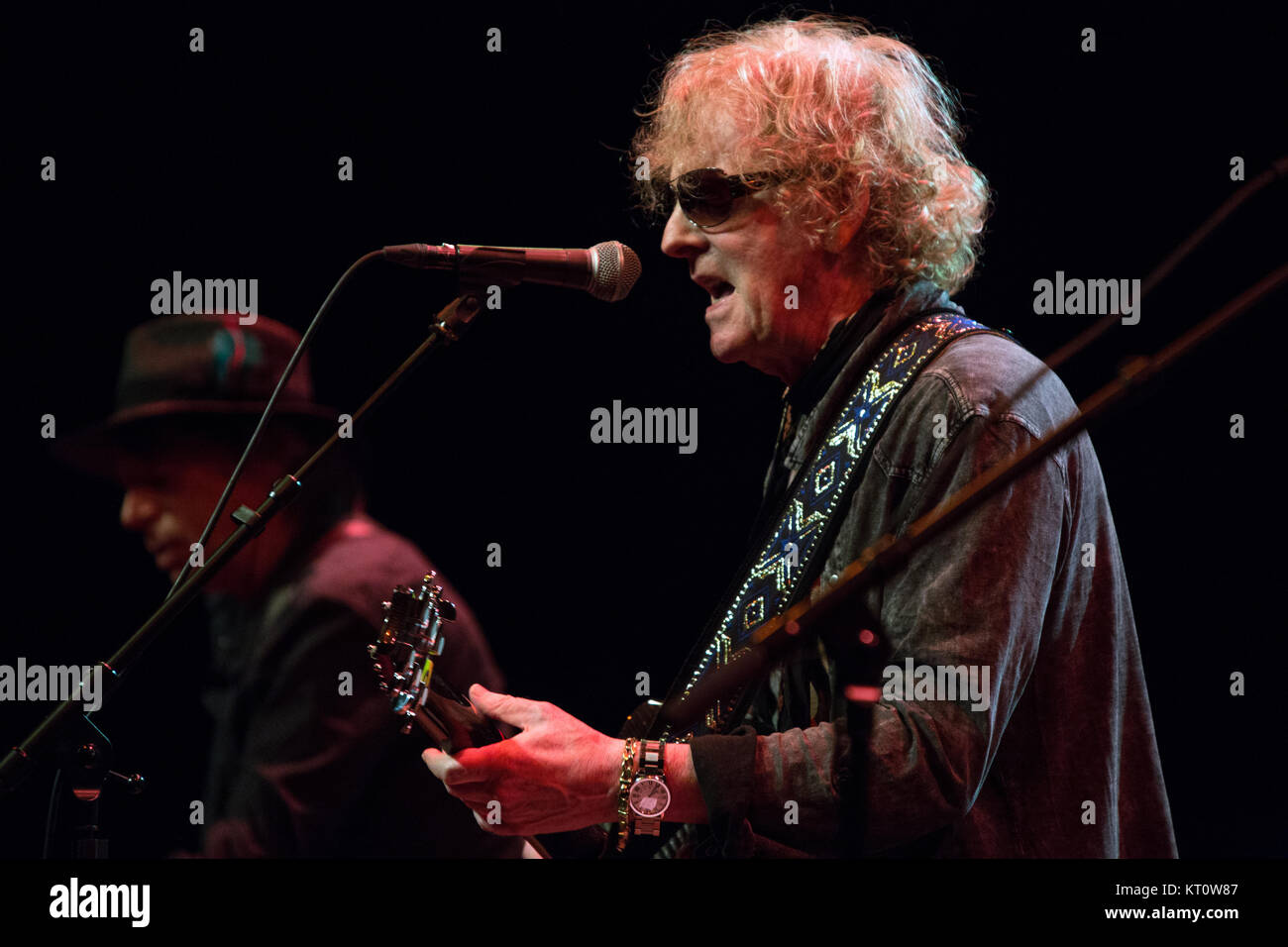 The English singer, songwriter and musician Ian Hunter performs a live ...