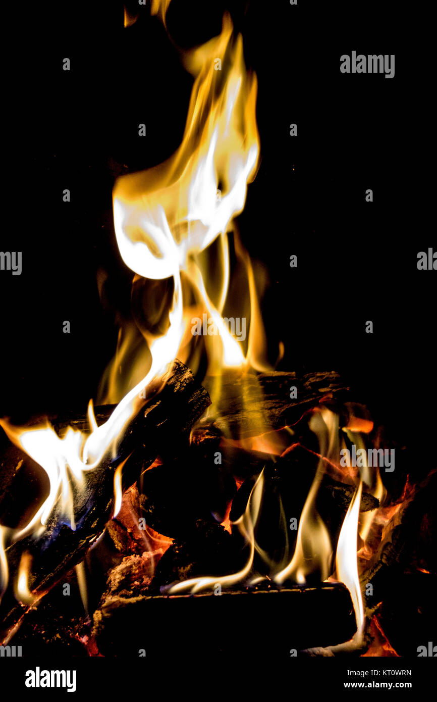 Burning Coke Coals on a Fireplace Stock Photo - Alamy
