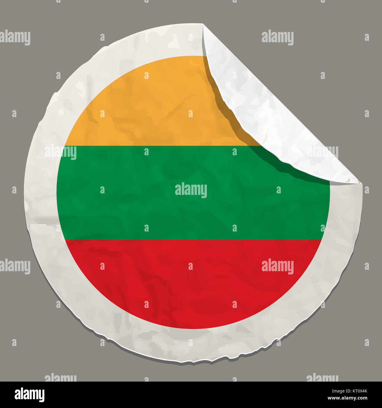 Lithuania flag on a paper label Stock Photo - Alamy