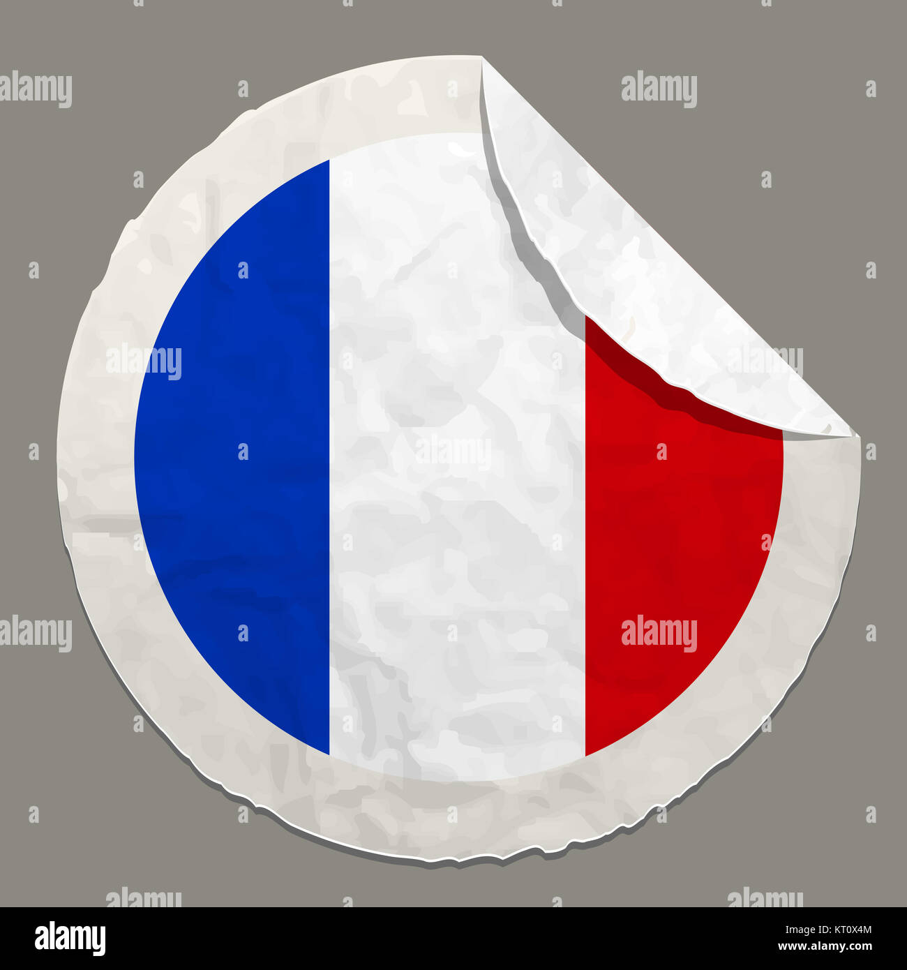 France flag on a paper label Stock Photo - Alamy
