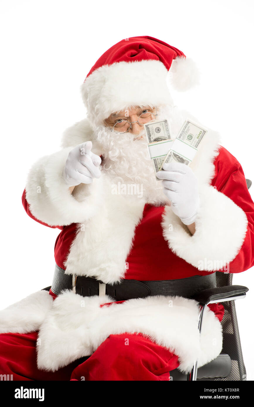 Santa Claus pointing at camera Stock Photo - Alamy