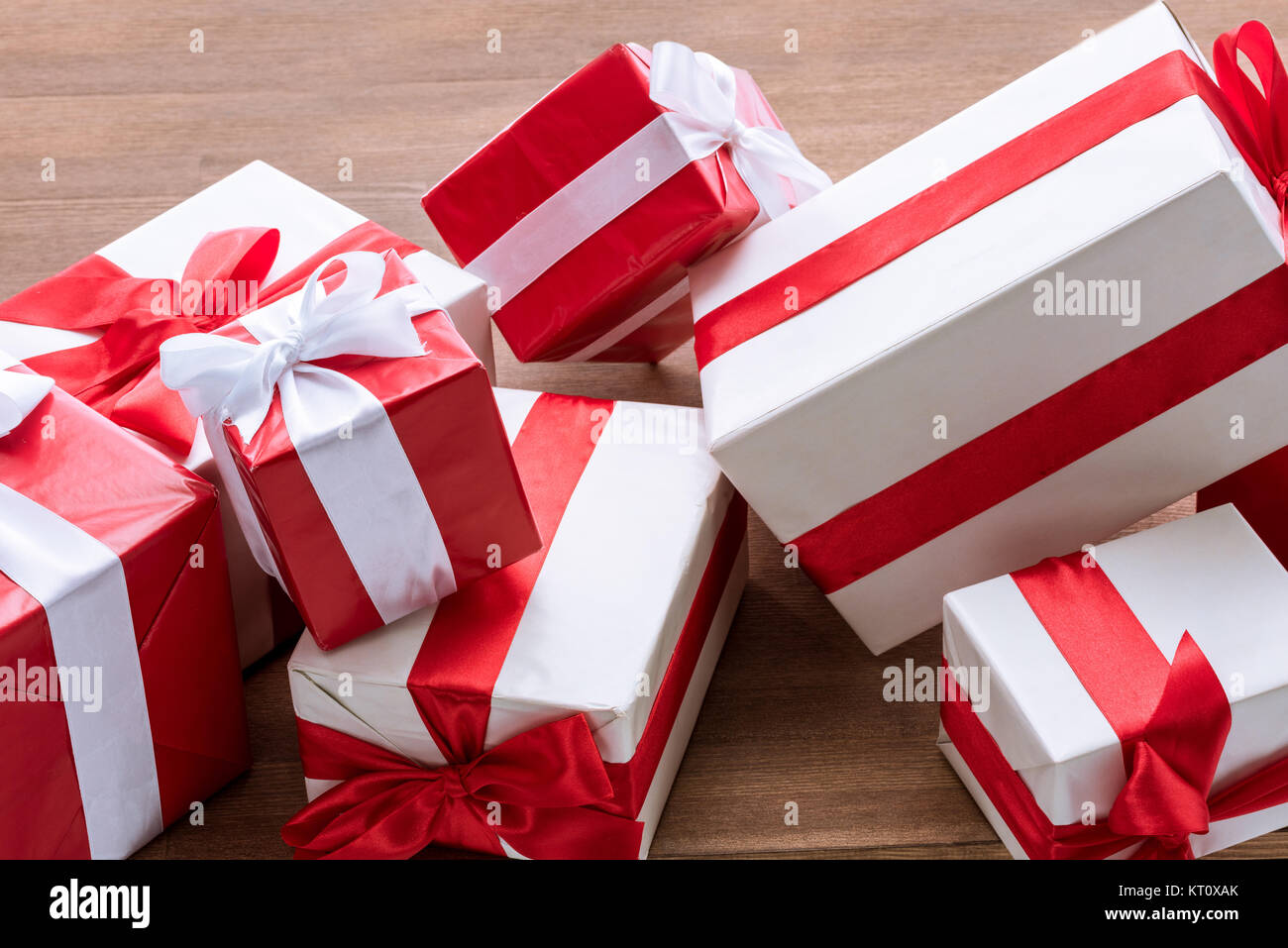 Pile of gift boxes Stock Photo - Alamy