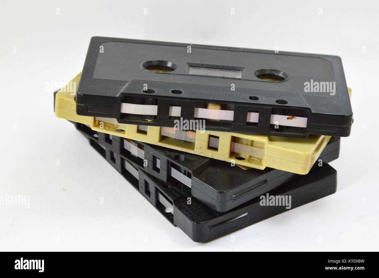 cassette tape recorder stacking on white background Stock Photo - Alamy