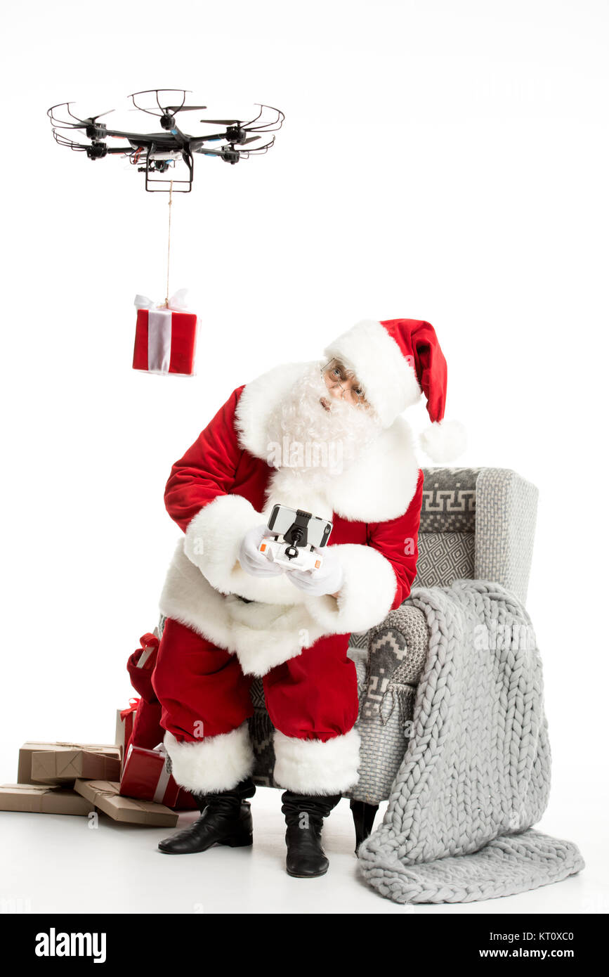 Santa Claus using drone Stock Photo - Alamy