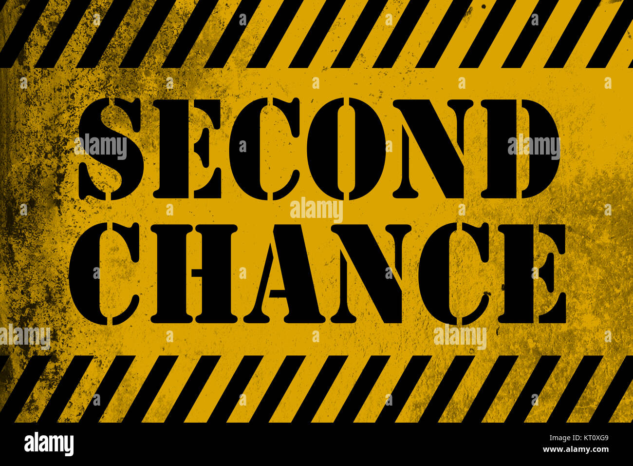Second chance sign yellow with stripes Stock Photo - Alamy