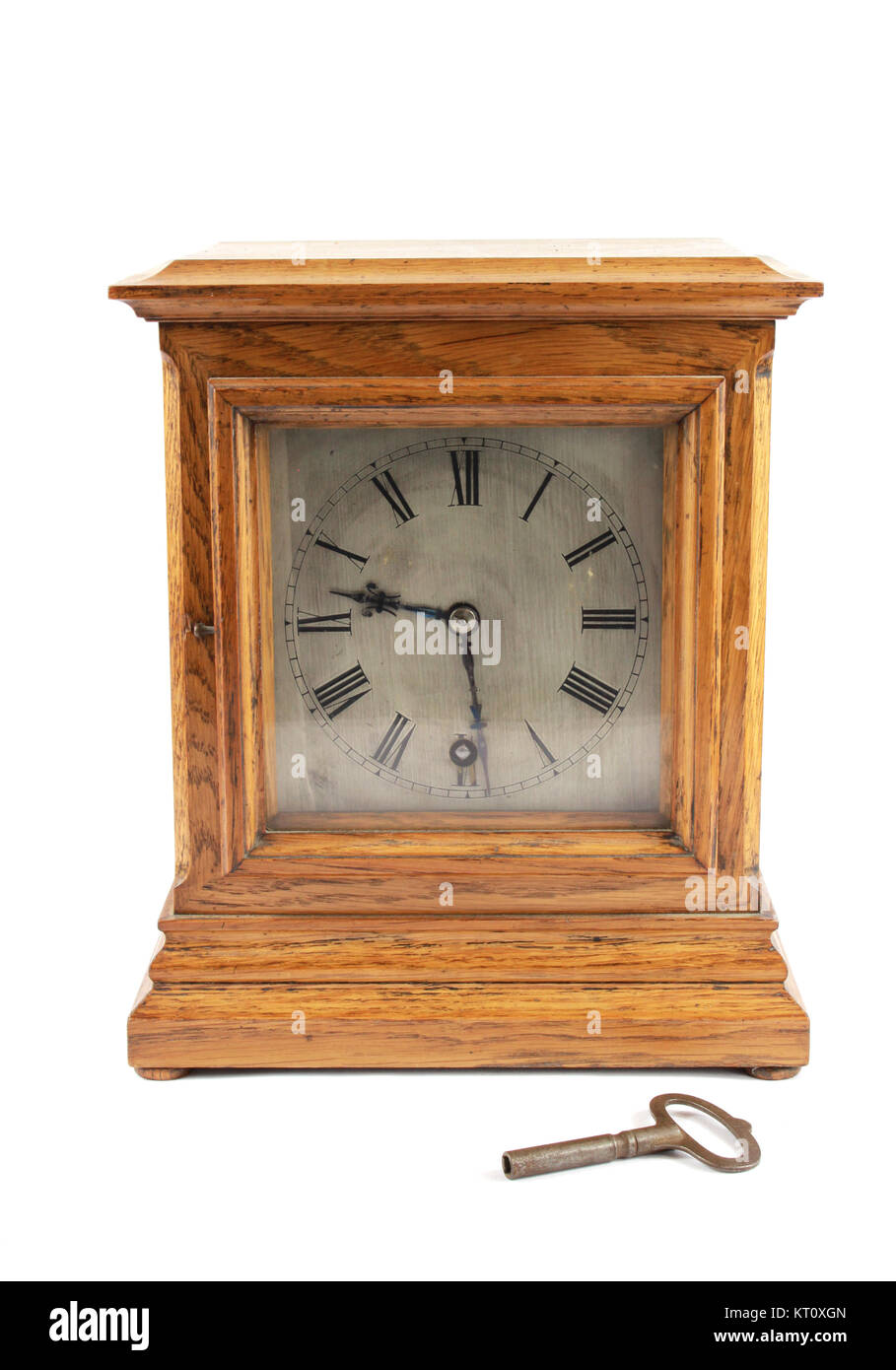 Vintage Timepiece Clock on White Background Stock Photo - Alamy