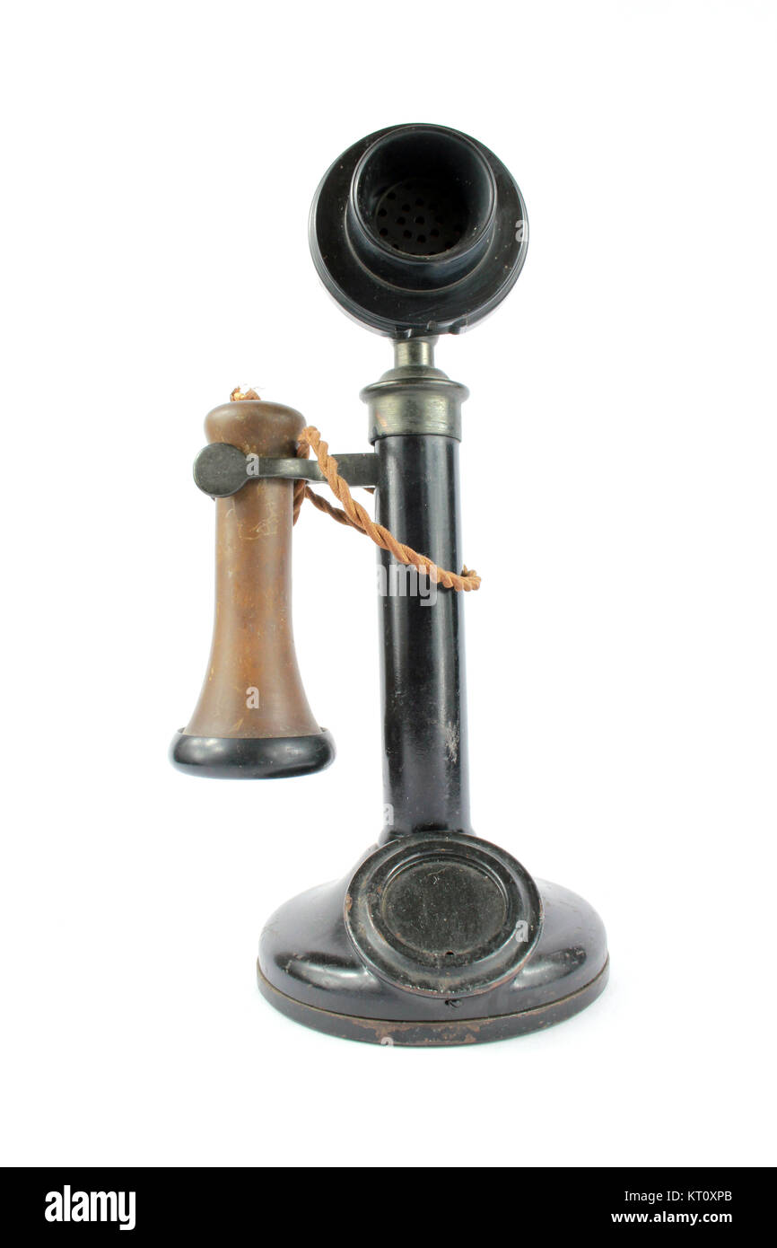 Old Fashioned Telephone and Receiver on White Background Stock Photo ...