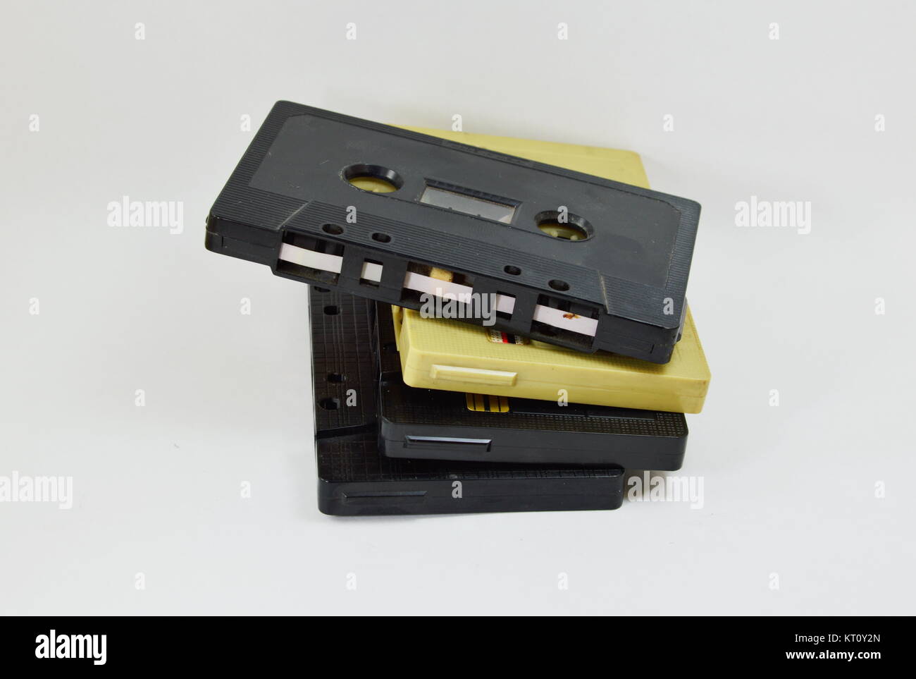 cassette tape recorder stacking on white background Stock Photo - Alamy