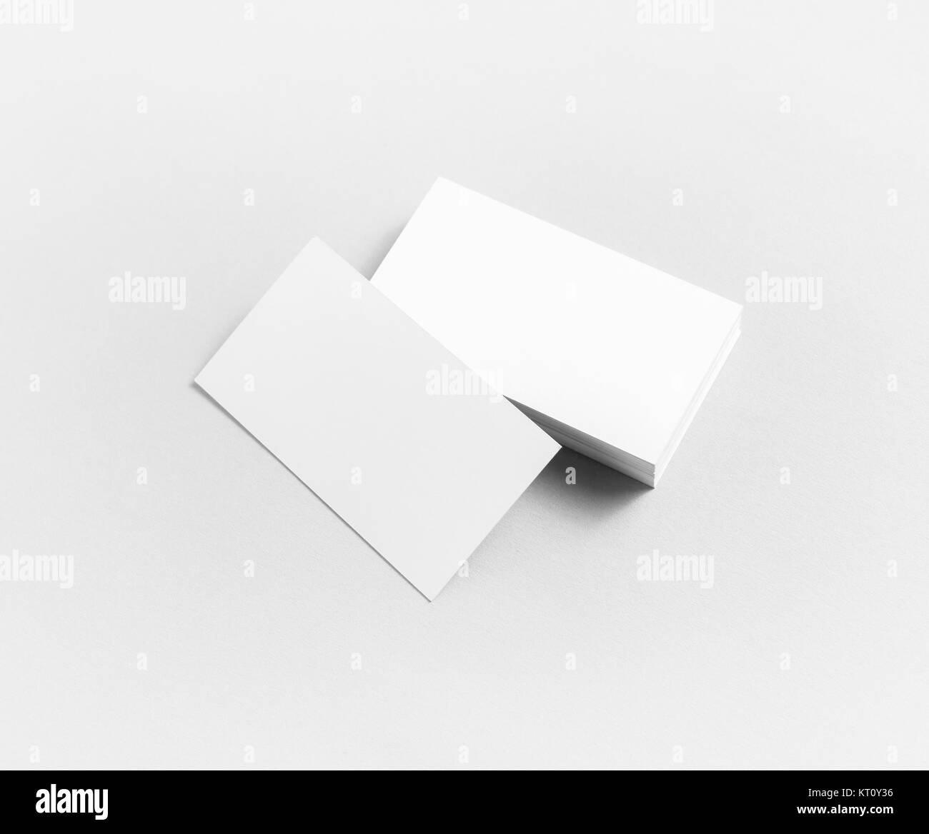 Photo of blank business cards on paper background. For design ...