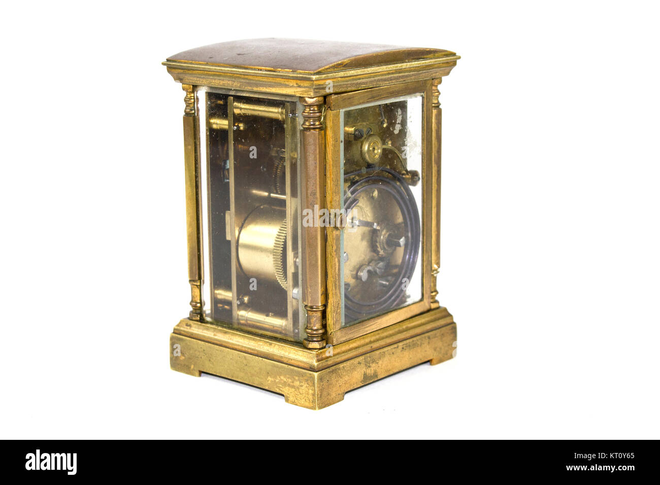 Vintage Timepiece Clock on White Background Stock Photo - Alamy